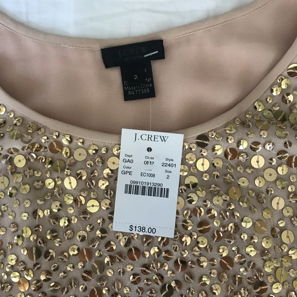 J. Crew | Tops | Jcrew Collection Silk Sequin Tank Nwt | Poshmark